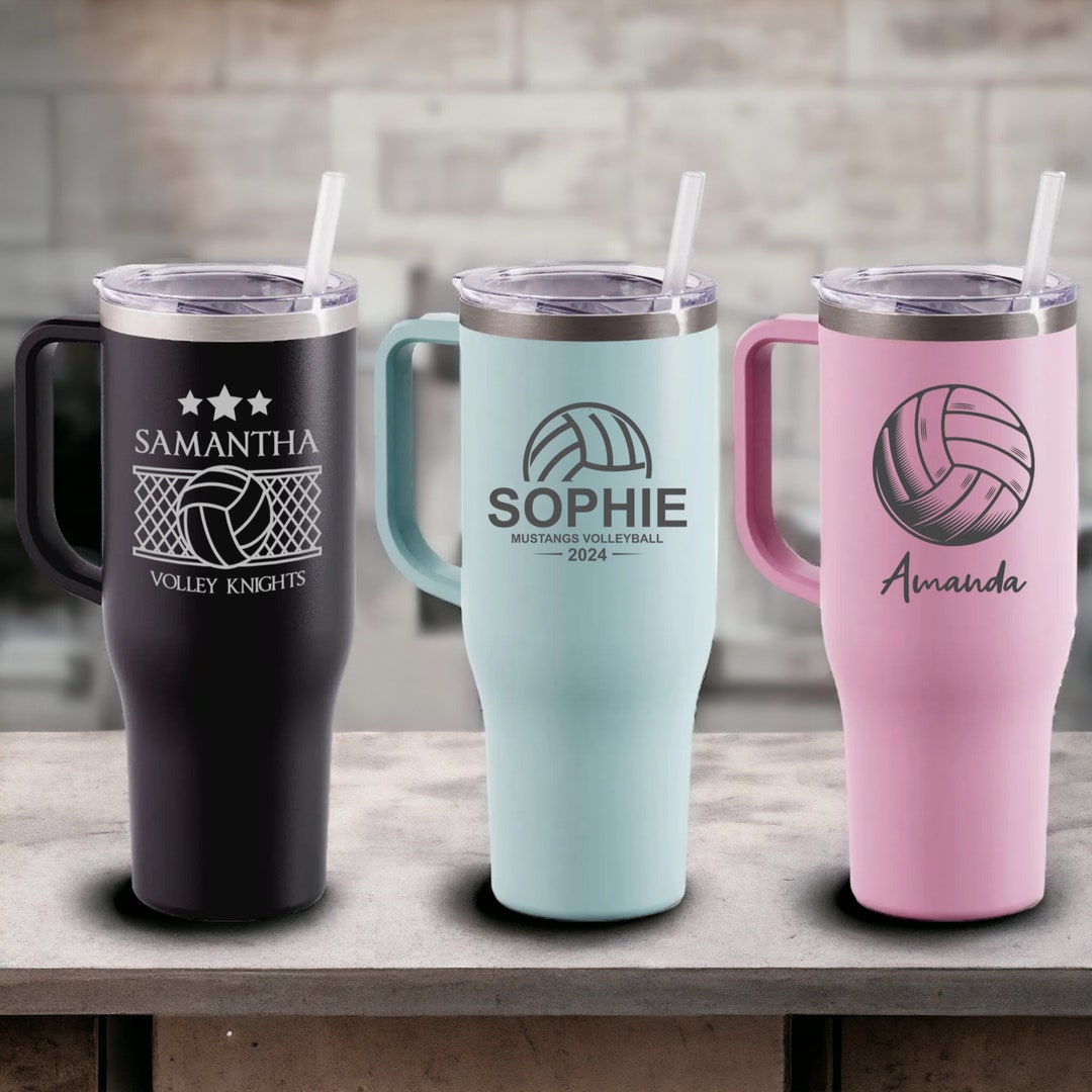 Volleyball Tumblers | Sports Mugs With Handle | Volleyball Team Gifts ...