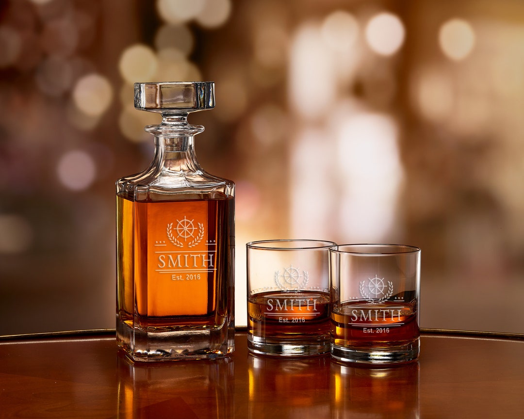 Nautical Decanter Set, Personalized Decanter Set, Custom Decanter ...