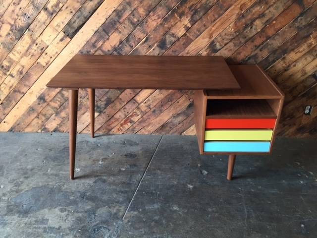 Mid Century Style Custom Walnut Desk customization Available - Etsy