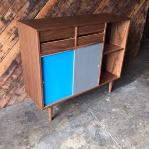 Mid Century Style Custom Walnut Bookcase Made to Order - Etsy