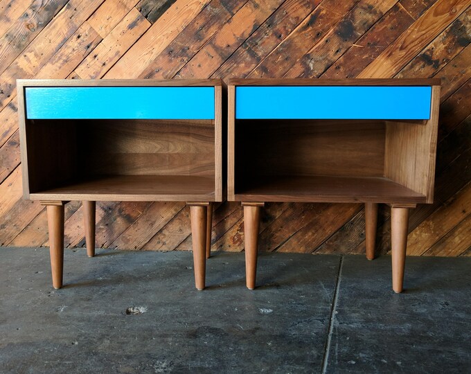 Custom Mid Century Style Extra Large Nightstands - Etsy