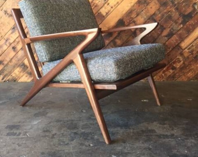 Mid Century Danish Style Walnut Z Chair - Etsy