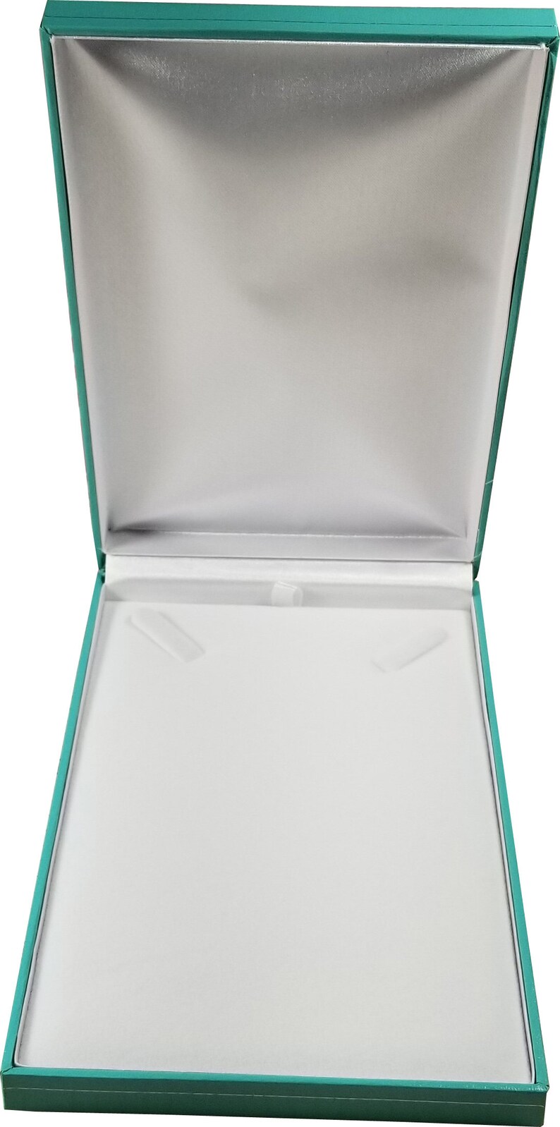 Large Necklace Teal Box Turquoise Leatherette Jewelry Storage - Etsy