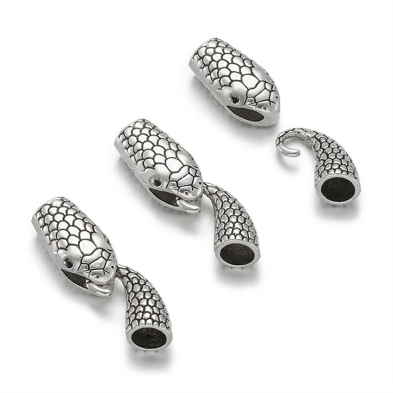 Snake Head and Tail Jewelry Clasps Making Leather Bracelet - Etsy