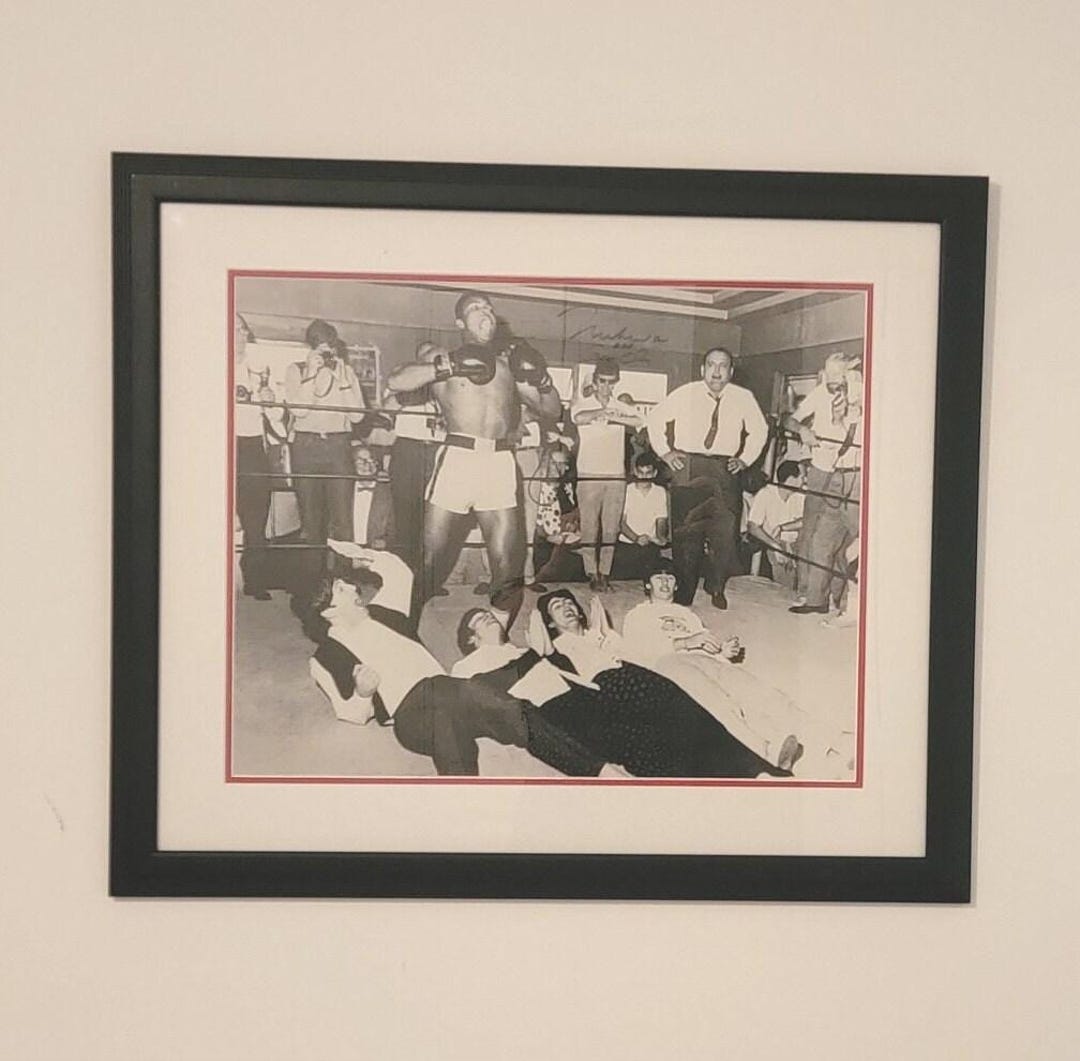 Muhammed Ali AKA Signed Framed Photo Poster With Beatles Authenticity ...