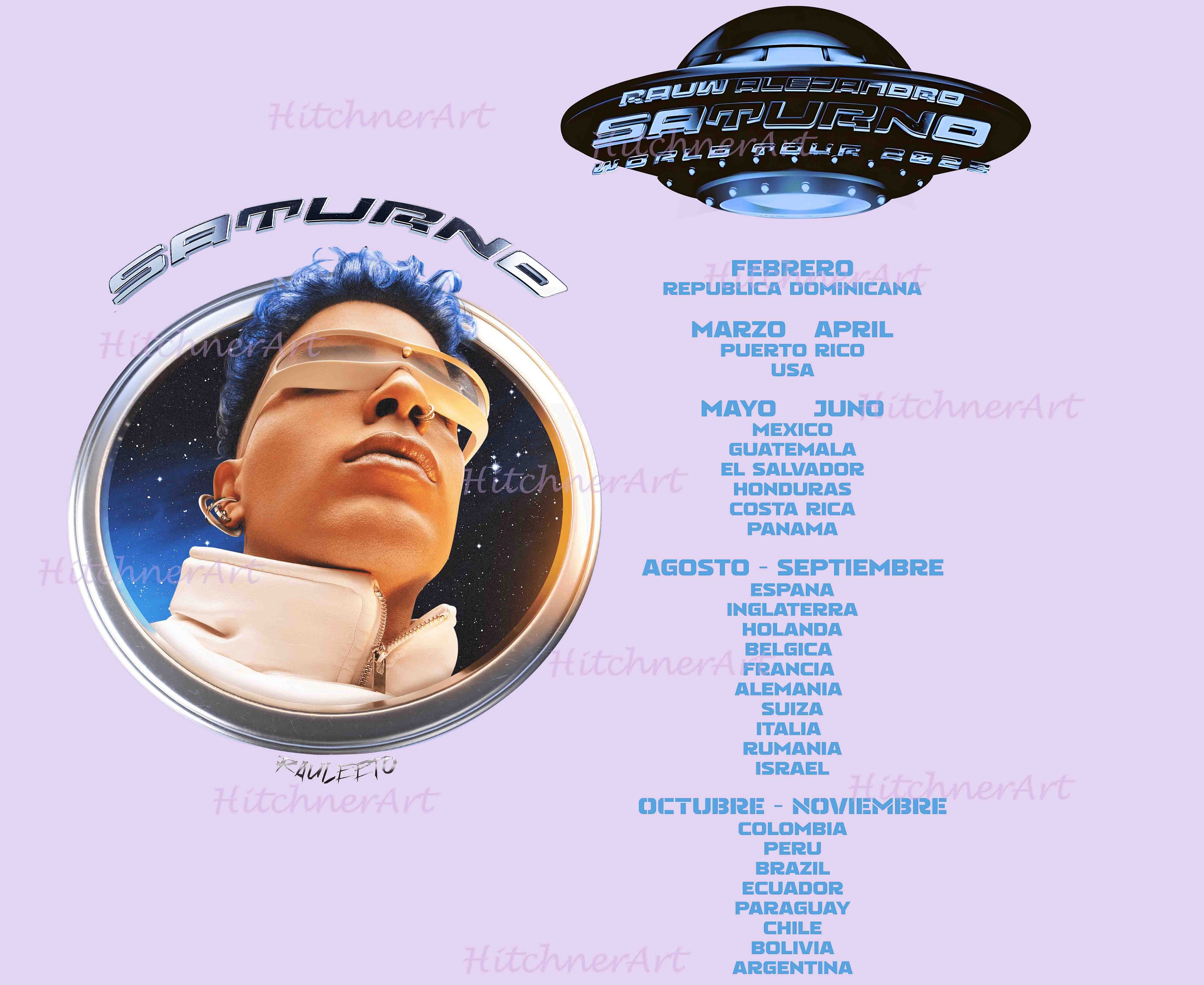 Rauw A Lejandro PNG, Saturno Files , World Tour 2023, Saturno World Tour, Rauw Merch Tour, Rauw ...