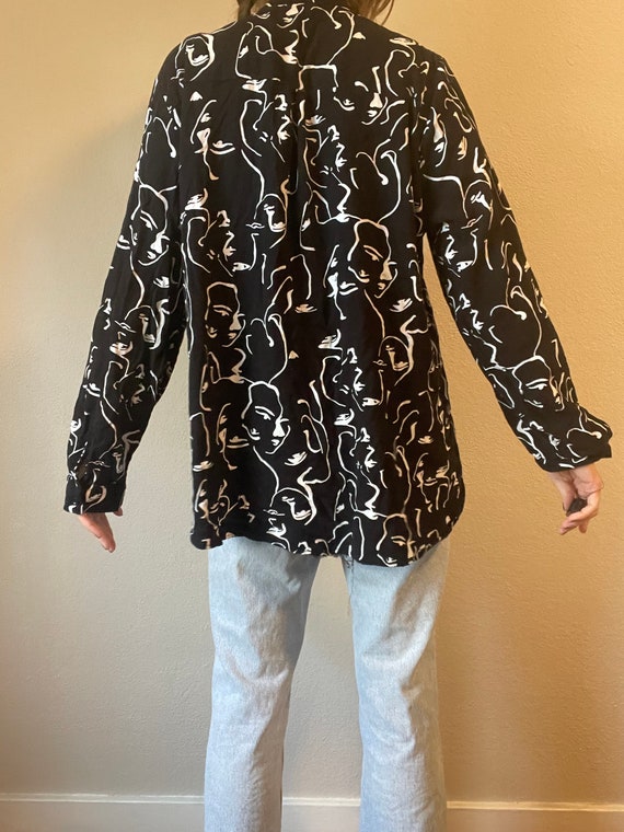 1970s Abstract Scenery Blouse - Gem