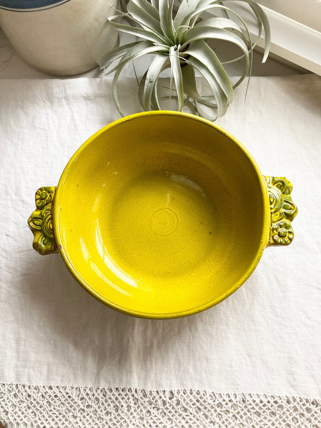 Pacific Stoneware Ceramic Handled Casserole Dish / Chartreuse / B Welsh Pottery - Etsy