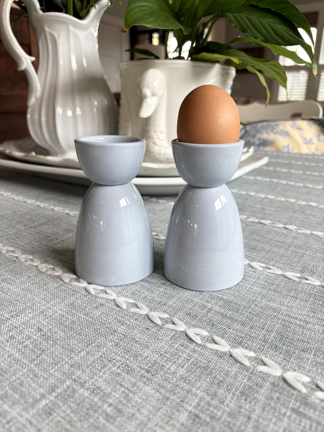 Vintage Grindley England Pastel Blue Porcelain Double Egg Cups - Set of ...