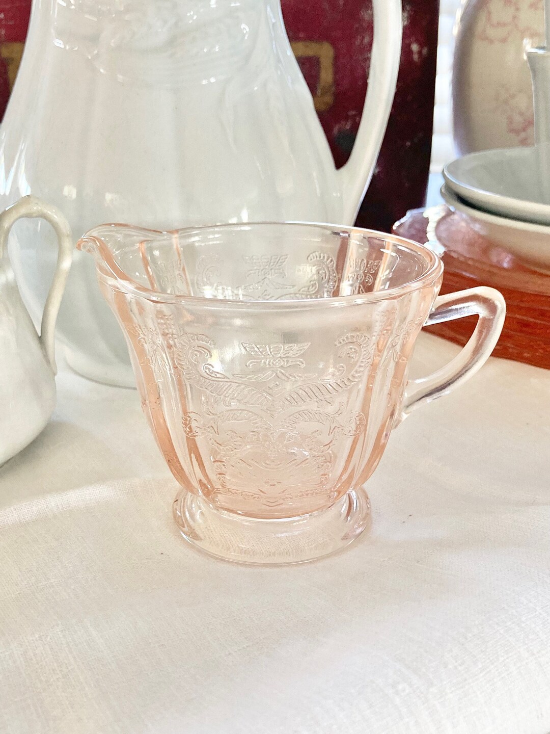Beautiful Indiana Glass Co. Recollection Pink Depression Glass Creamer ...