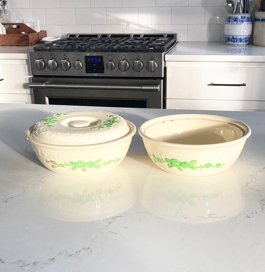 Two 1930s Vintage Homer Laughlin Oven Serve Casserole Dishes With Lid ...
