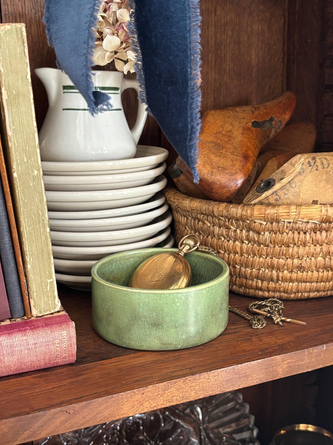 Vintage Green Stoneware Trinket Dish – Ivan Houser Pottery, Handmade ...