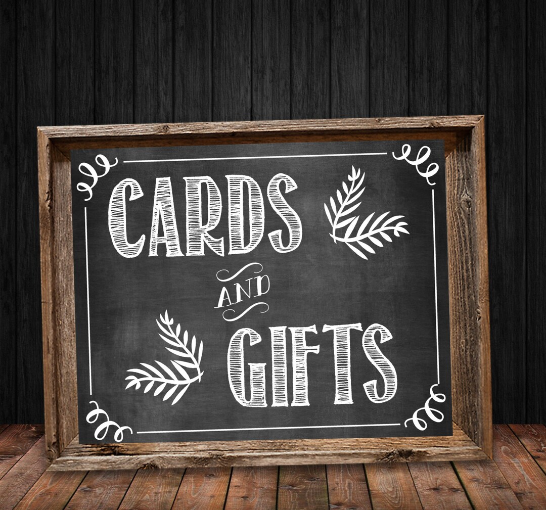 Chalkboard Card Table Sign Instant Digital Download - Etsy