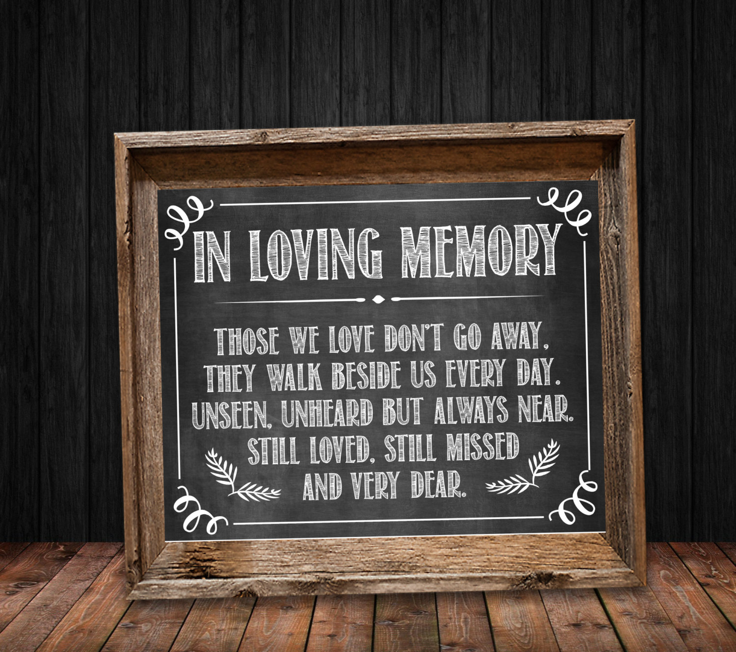 In Loving Memory Sign Instant Digital Download Chalkboard - Etsy