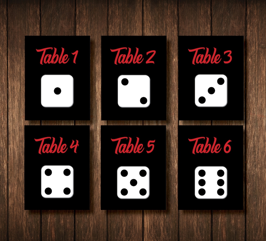 Casino Theme Table Sign Set Instant Digital Download - Etsy