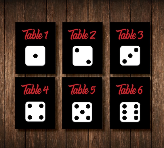 Casino Theme Table Sign Set Instant Digital Download - Etsy