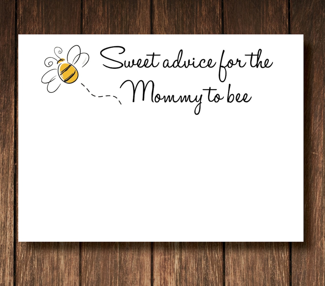 Bee Theme Advice Card Instant Digital Download - Etsy