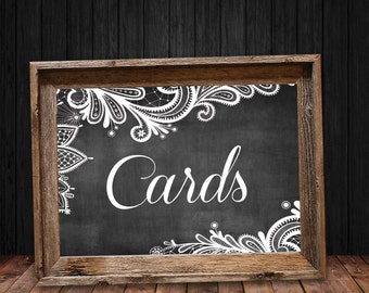 Chalkboard Card Table Sign Instant Digital Download | Etsy