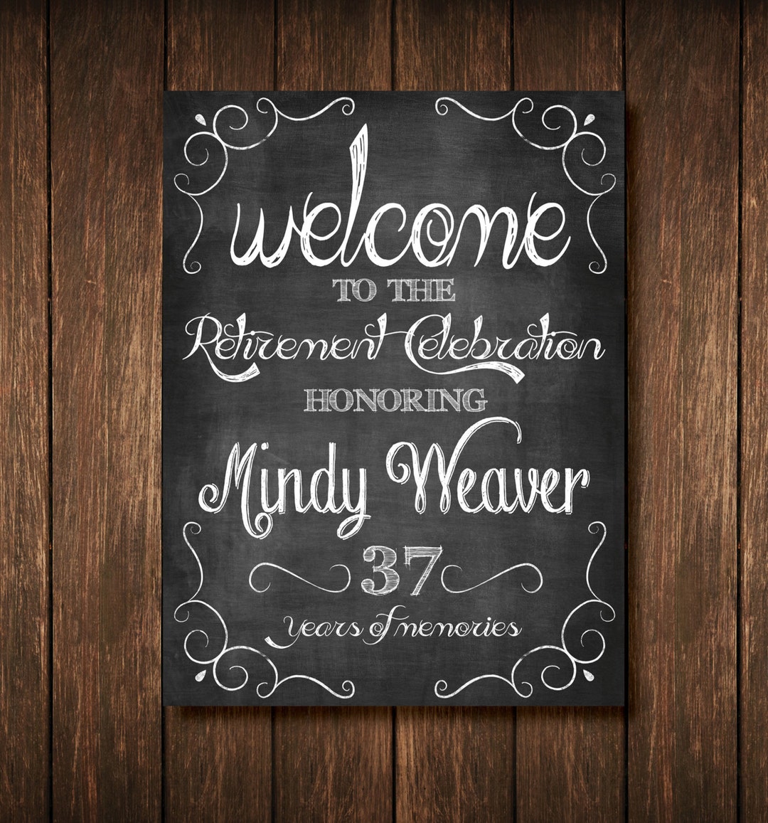Retirement Party Chalkboard Poster Custom Digital Copy - Etsy