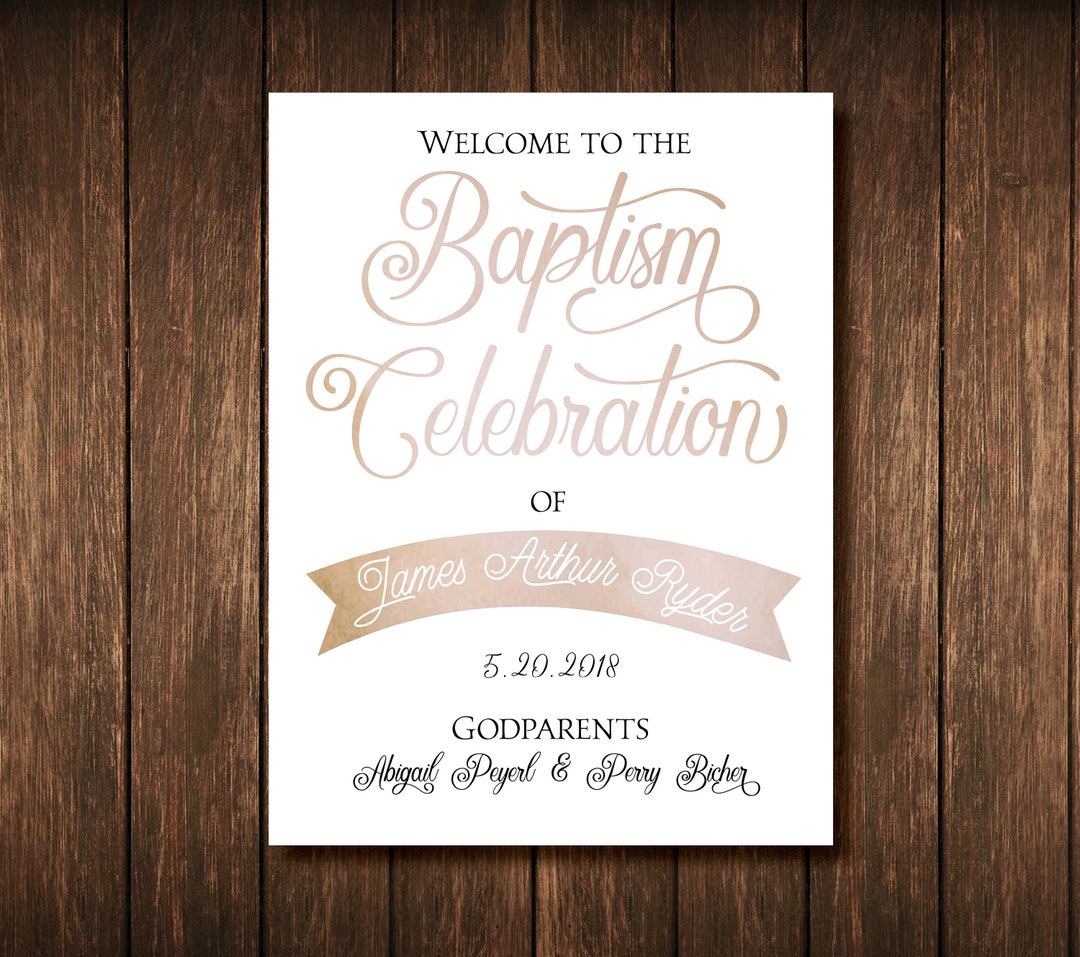 Baptism Welcome Sign Custom Digital Copy - Etsy