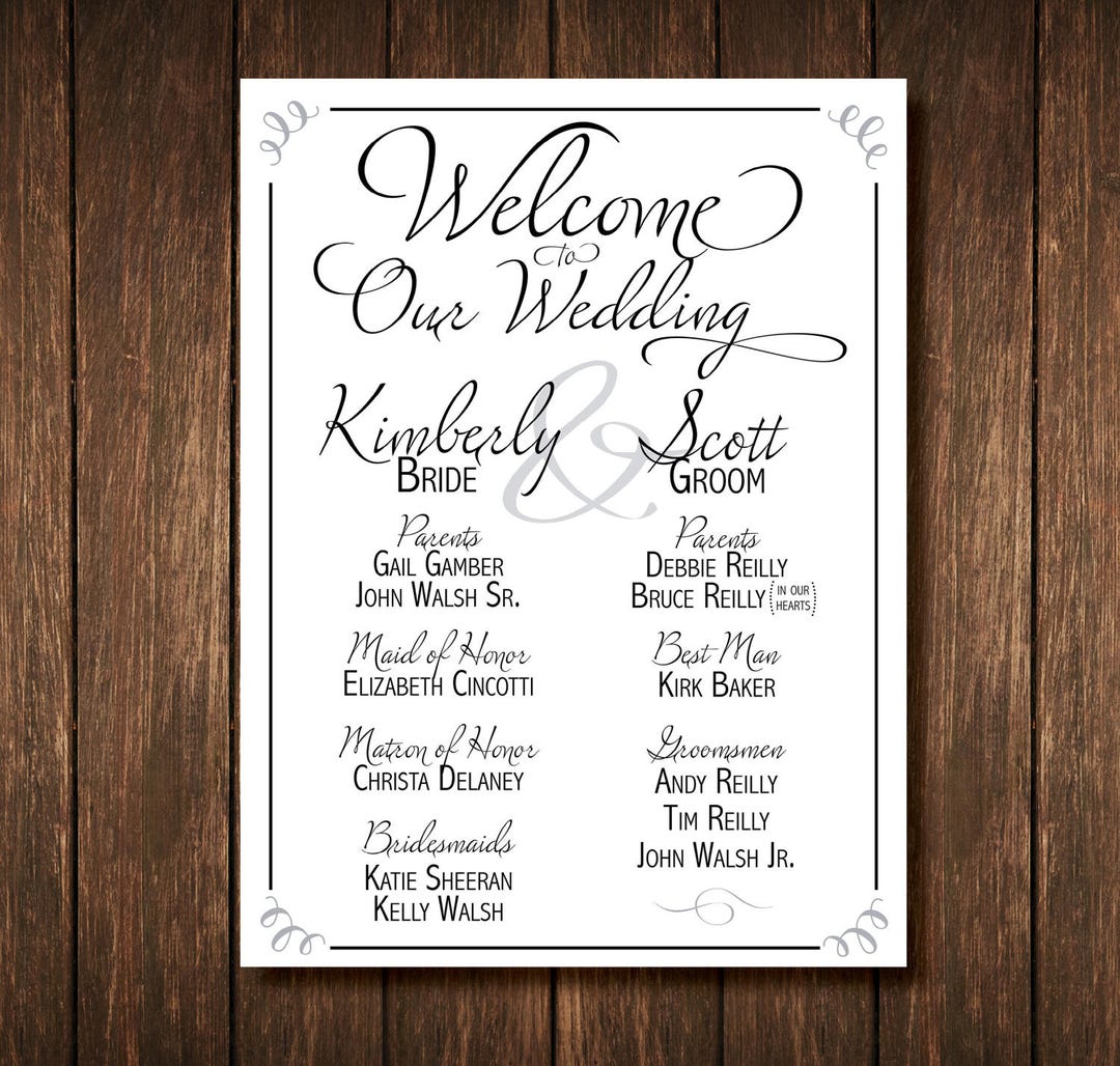 Large Bridal Party Sign Custom Digital Copy - Etsy