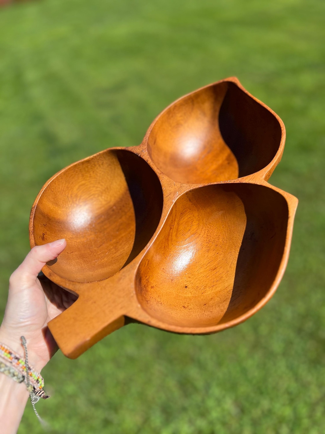 Vintage Monkey Pod Large Wood Bowl, Vintage Teak Bowl, Monkey Pod ...