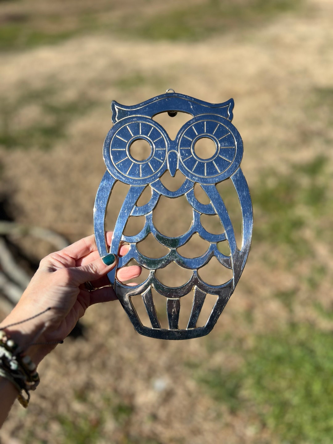 Vintage Leonard the Owl Trivet Wall Hanging Silver Plated, MCM Owl ...