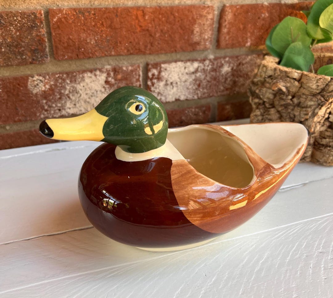 Vintage Mallard Duck Planter 1950s 1960s Ceramic Mallard Duck Planter ...