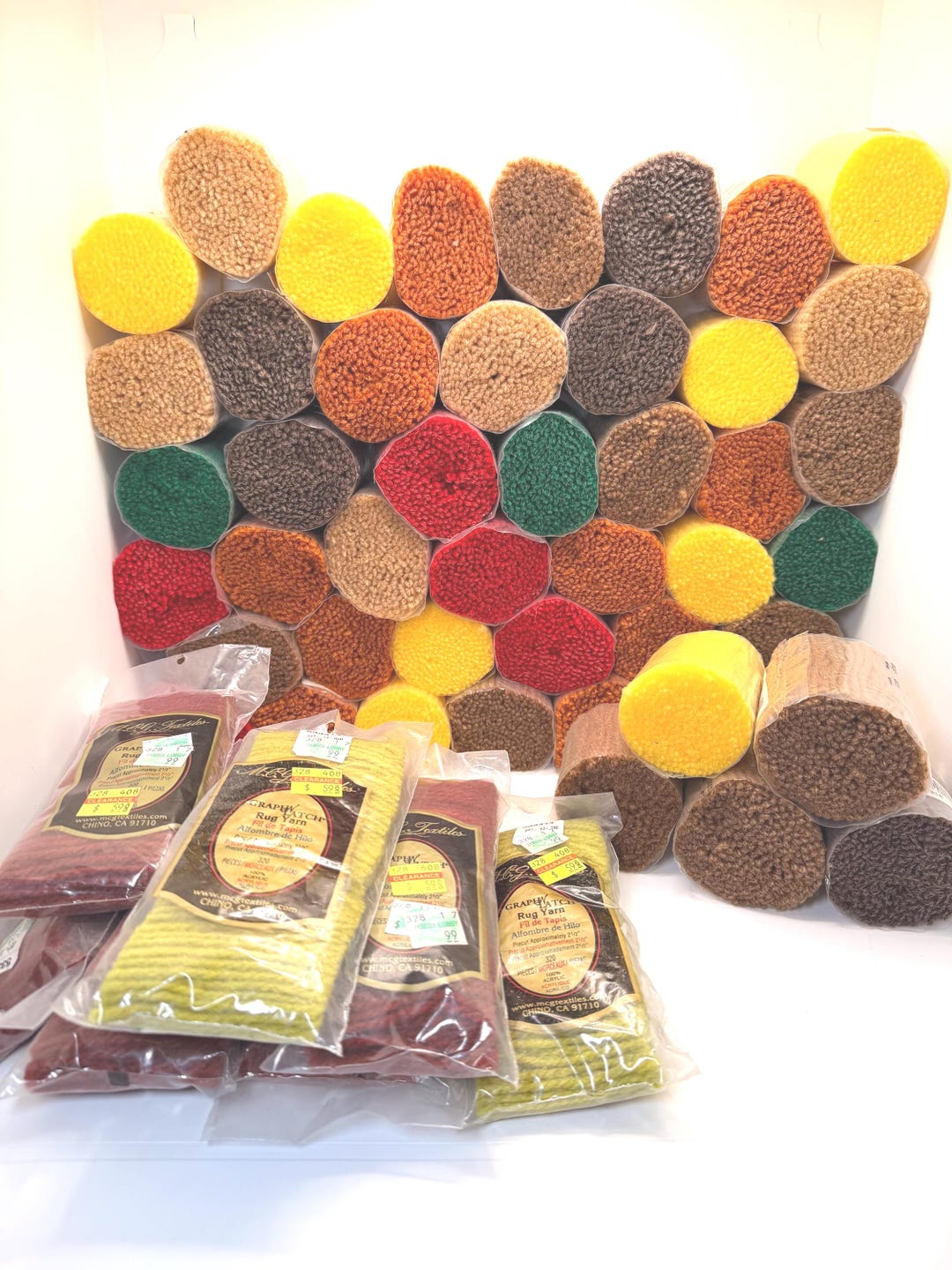 Vintage Large Lot Acrylic Pre-cut Rug Yarn Latch Hook MCM Retro ...