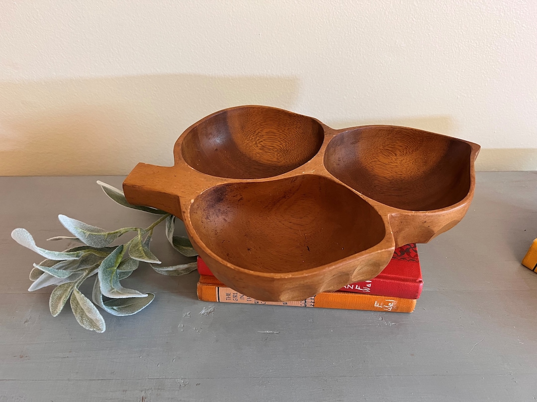 Vintage Monkey Pod Large Wood Bowl, Vintage Teak Bowl, Monkey Pod ...