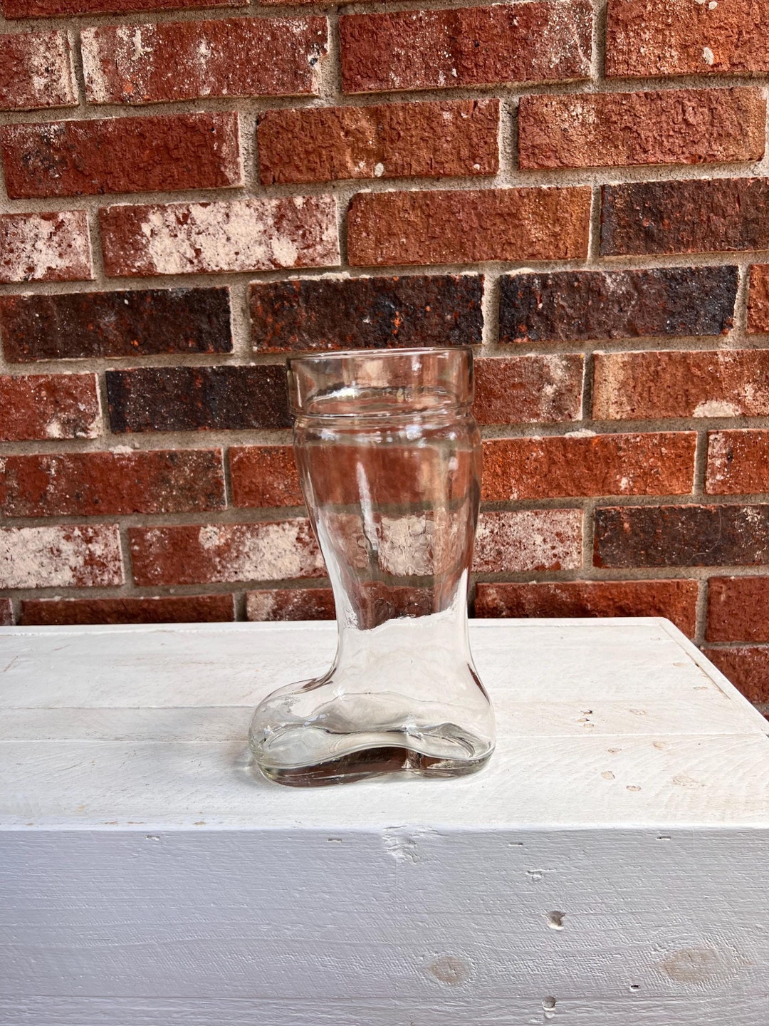 Vintage Clear Boot Beer Fest Glass Stein Tankard Large Boot Shaped Vase ...