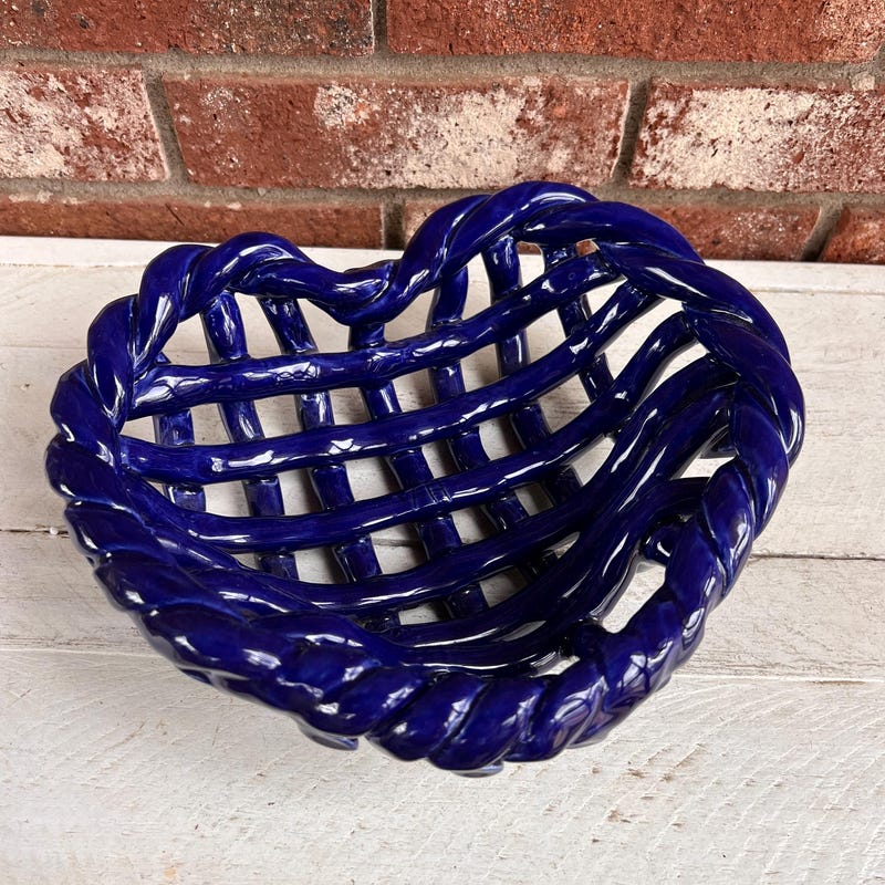 Woven Heart Basket - Etsy