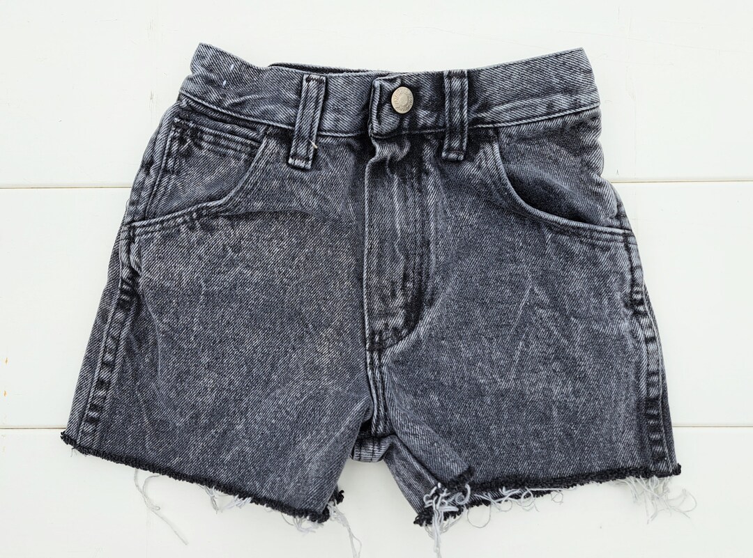 Kids 21 Inch Waist wrangler Vintage Cut off Light Black Denim Shorts ...