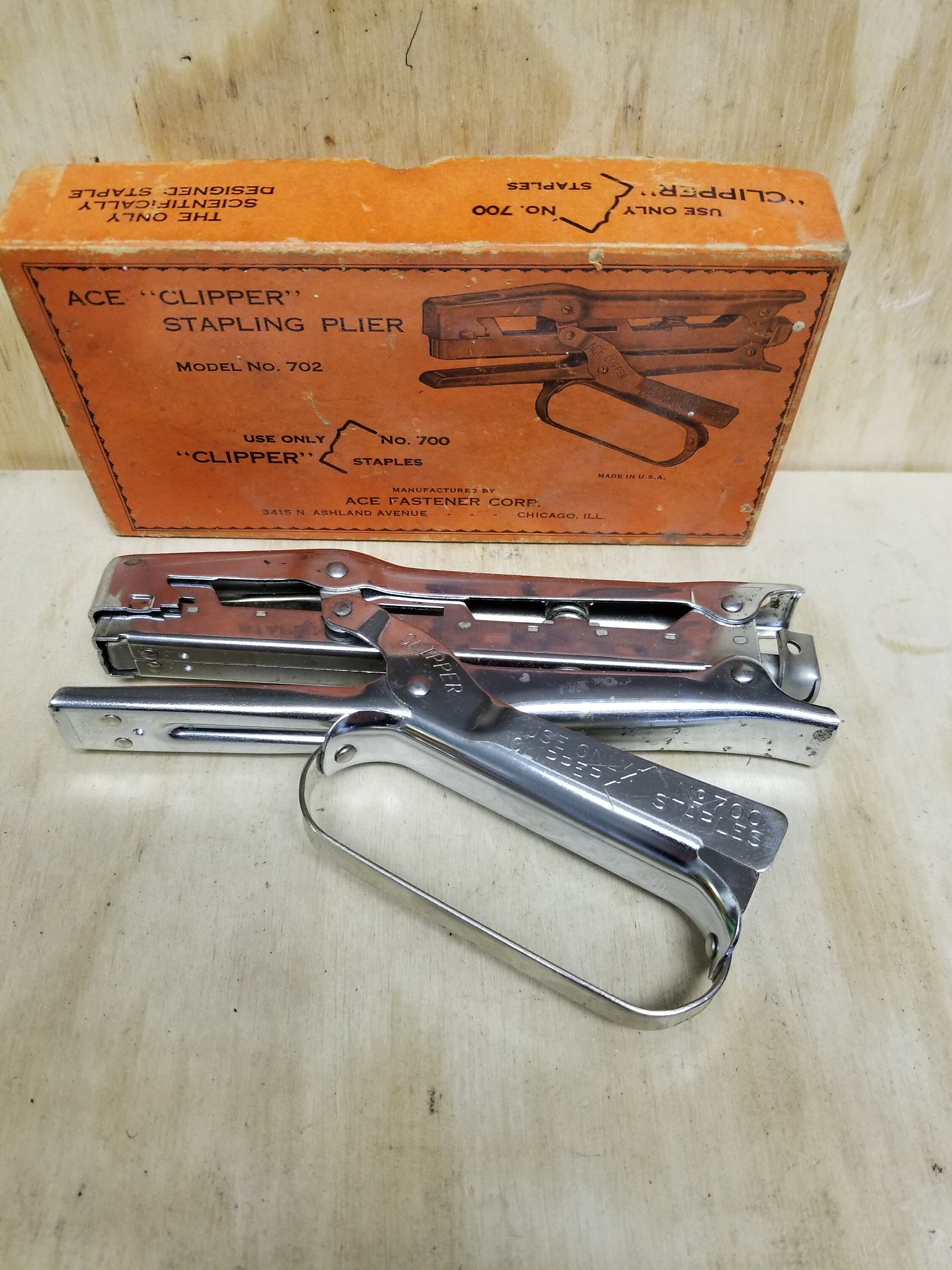 Vintage Ace clipper Stapling Plier Model No 702 , Hand Stapler, Stapler ...