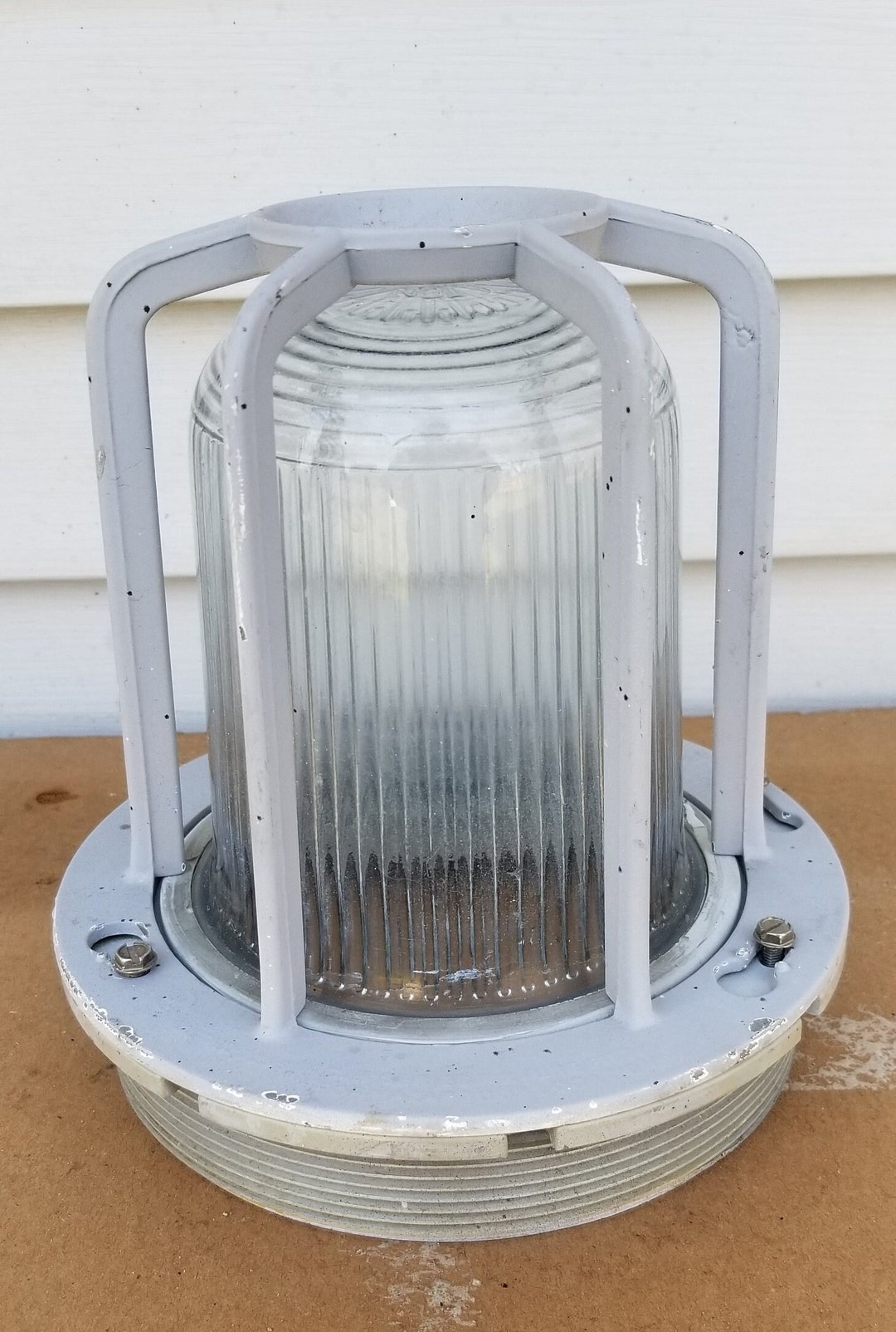 Industrial Glass Cage Light Lens, Steampunk, Lamp, Lighting, Metal ...