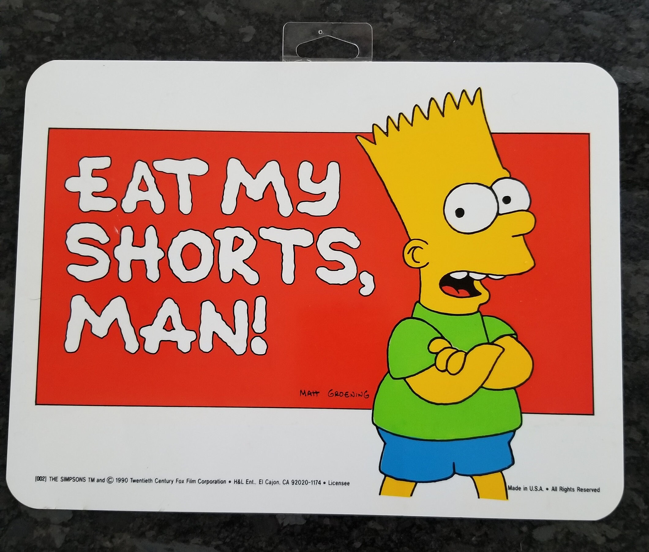 Vintage 1990s Bart Simpson Eat My Shorts, Man Plastic Sign NOS 11x8 ...