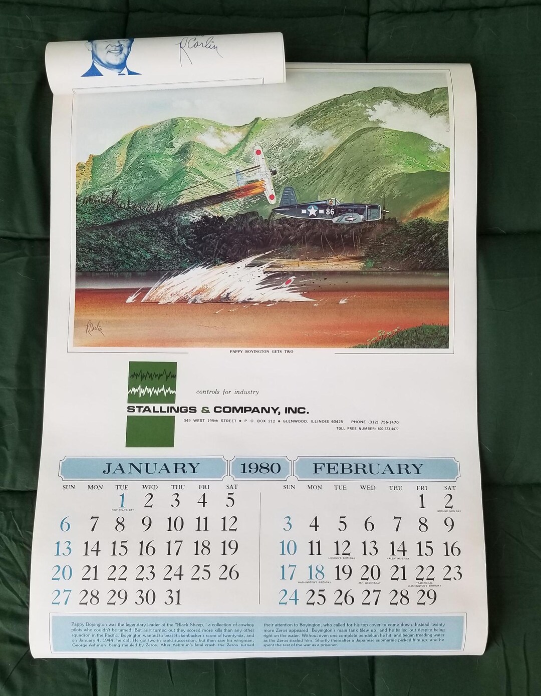 1980 Airplane Wall Calendar, Advertising, Transportation, Airplanes ...