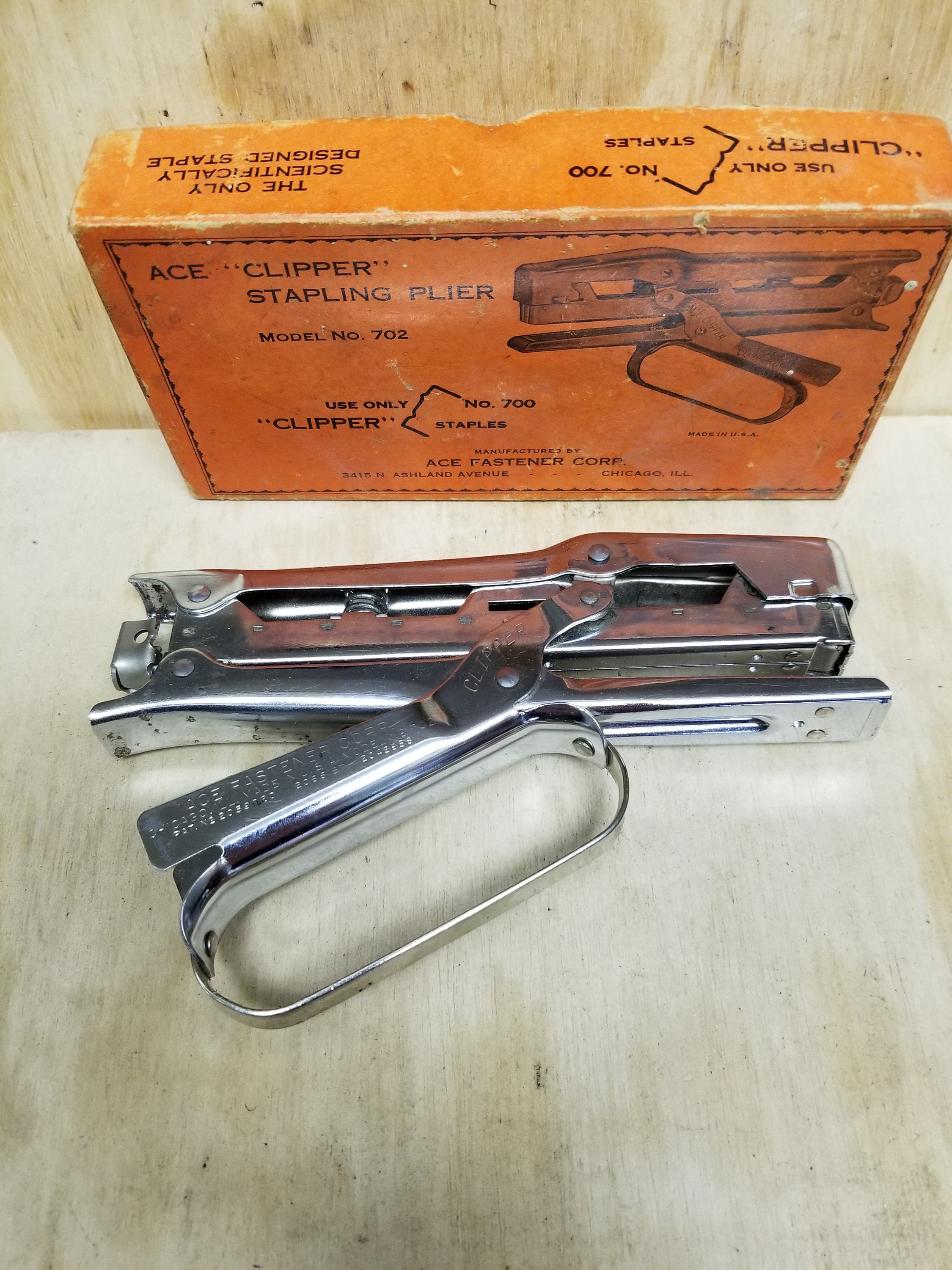 Vintage Ace clipper Stapling Plier Model No 702 , Hand Stapler, Stapler ...