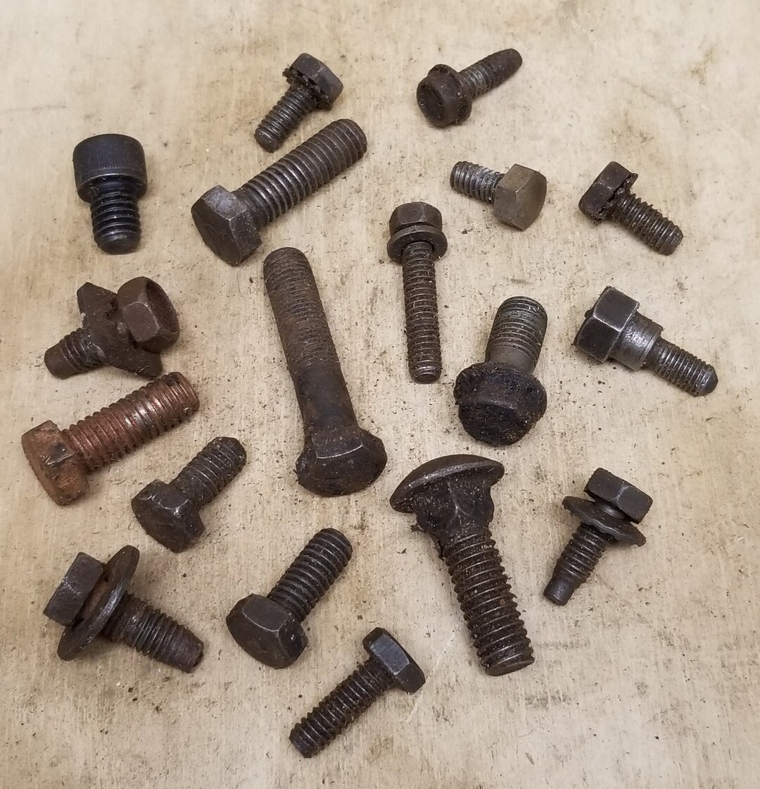 Assorted Rusty Machine Bolts, Steampunk, Craft Supplies, Embellishments ...