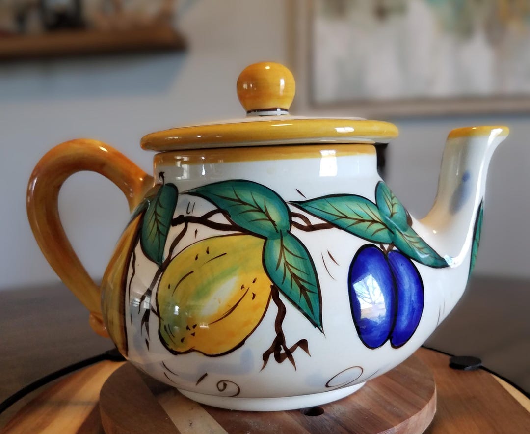 Bella Casa by Ganz Valerio Whimsical Fruit Ceramic Tea Pot - Etsy