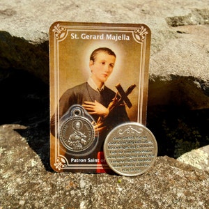 Saint Gerard Laminated Prayer Card With Medal, Includes Pocket Token ...