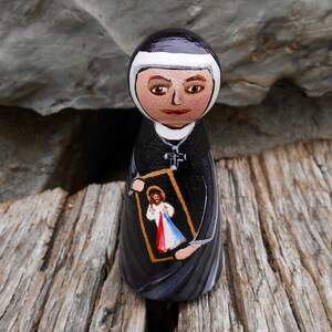 Divine Mercy Peg Doll, Saint Faustina, Catholic Gift, Easter Gift ...