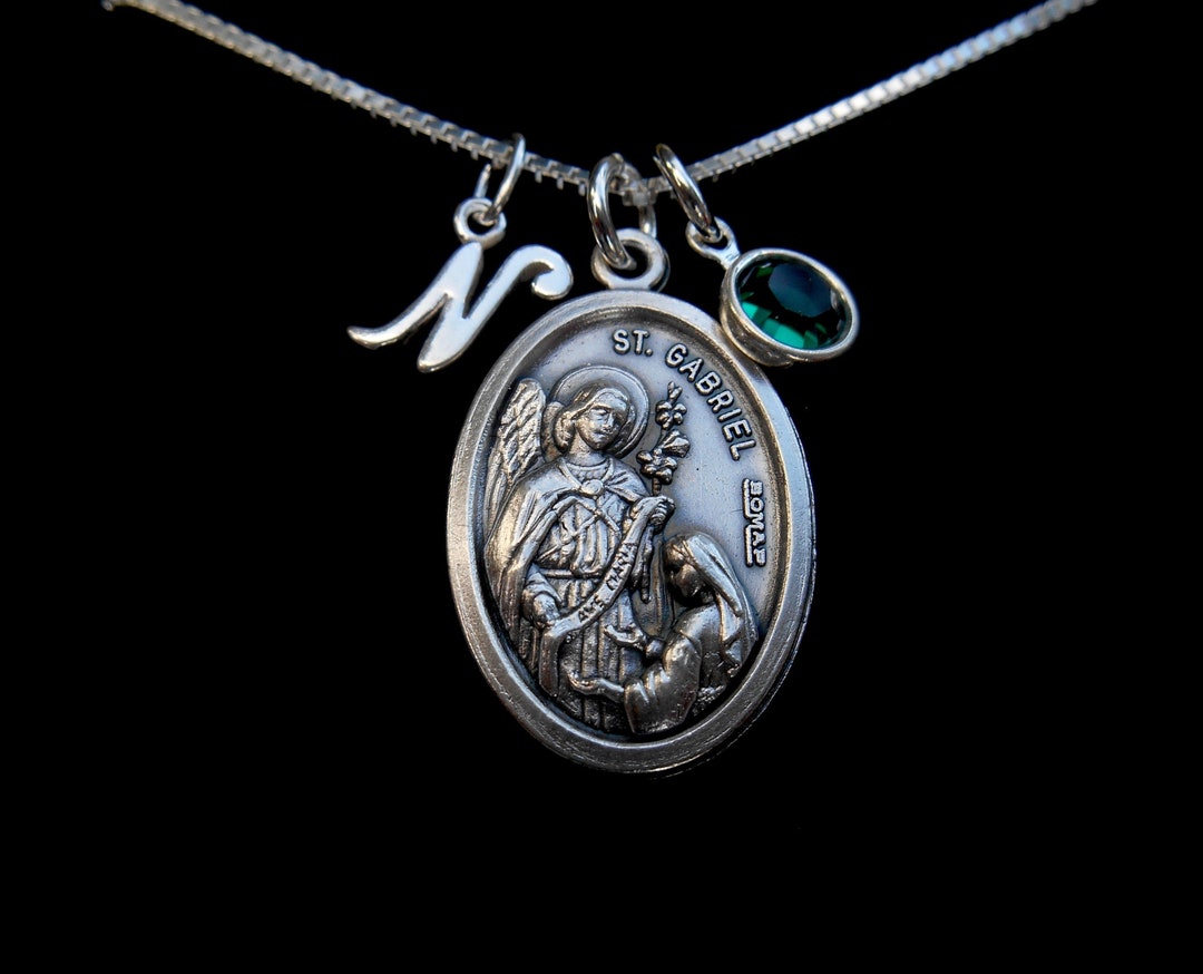 ANGEL Necklace- Archangel Gabriel Saint St Gabriel Necklace ...
