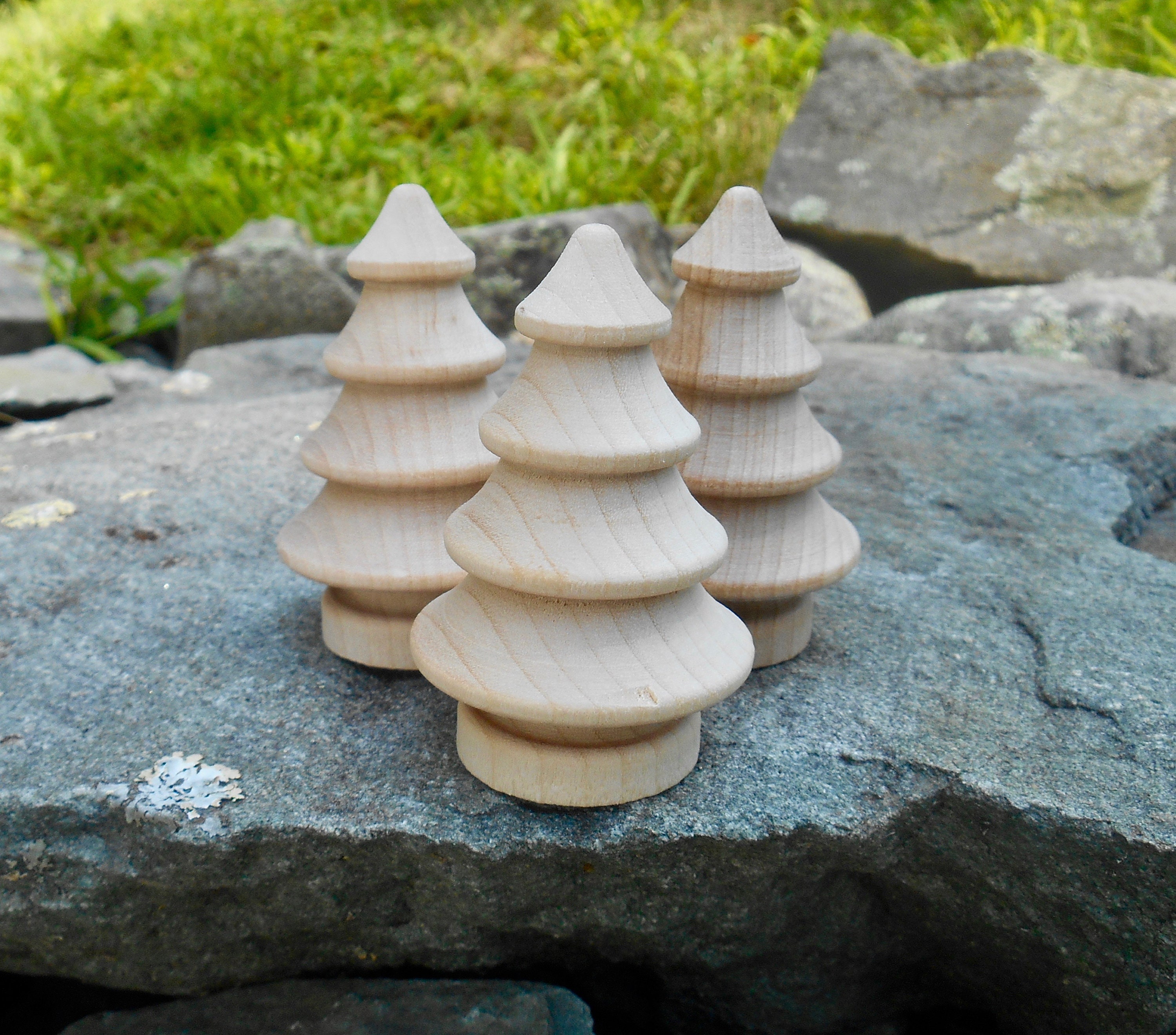 Miniature Wooden Trees Set of 3 Dollhouse Christmas Trees | Etsy