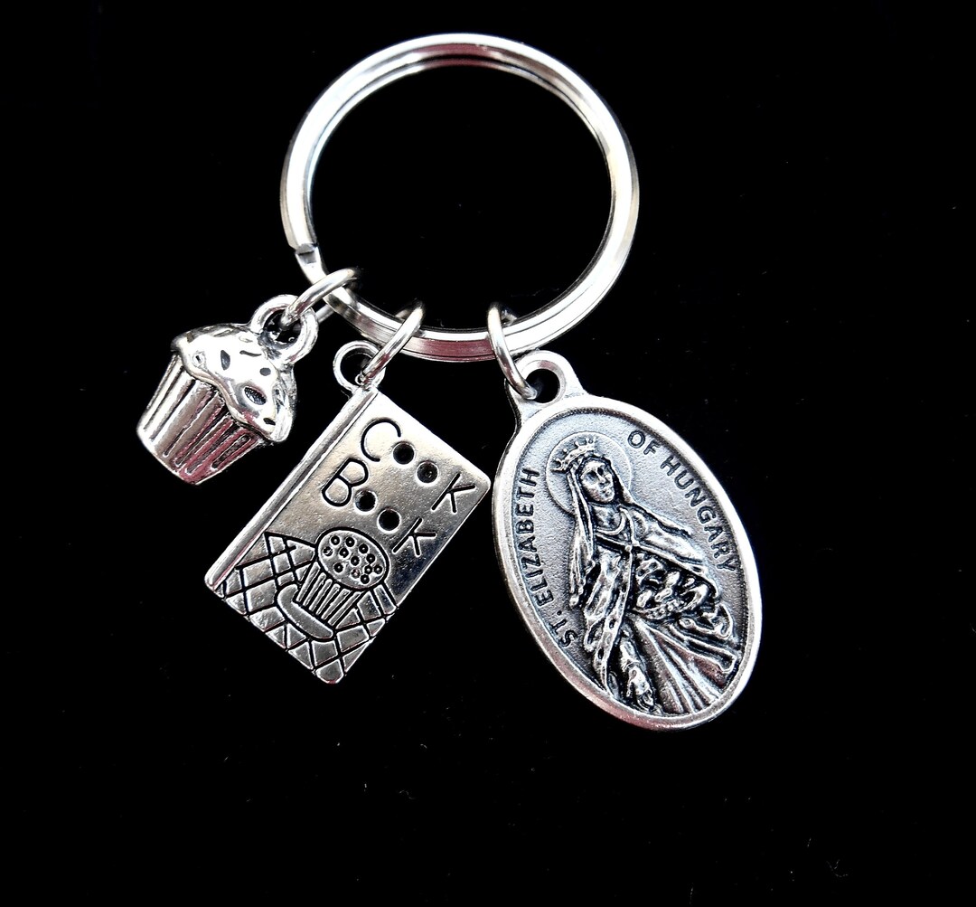 St Elizabeth of Hungary Key Chain- Key Fob- Saint Elizabeth- Split Ring ...