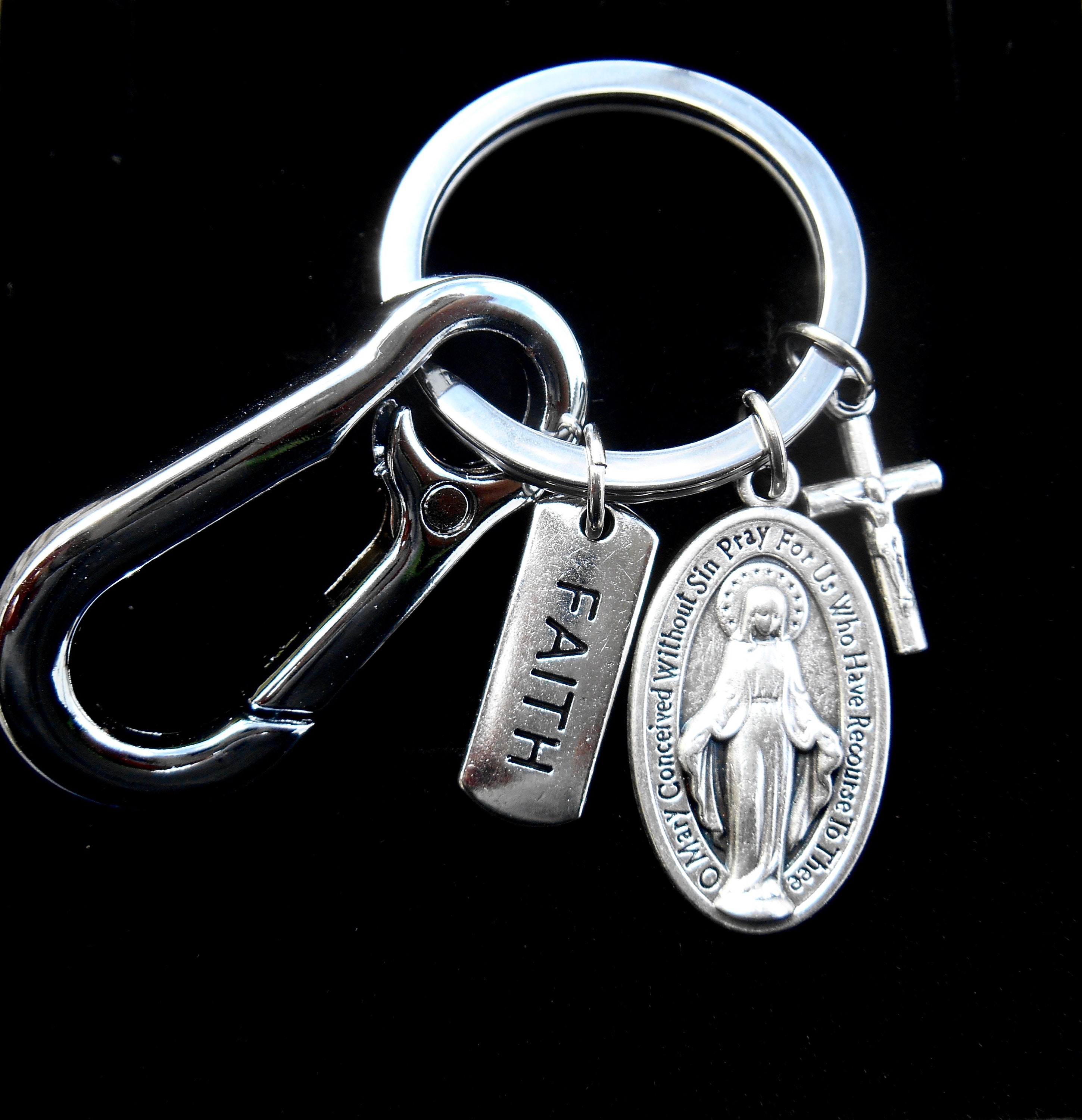 Miraculous Medal Key Chain Key Clip Faith Keychain Saint - Etsy