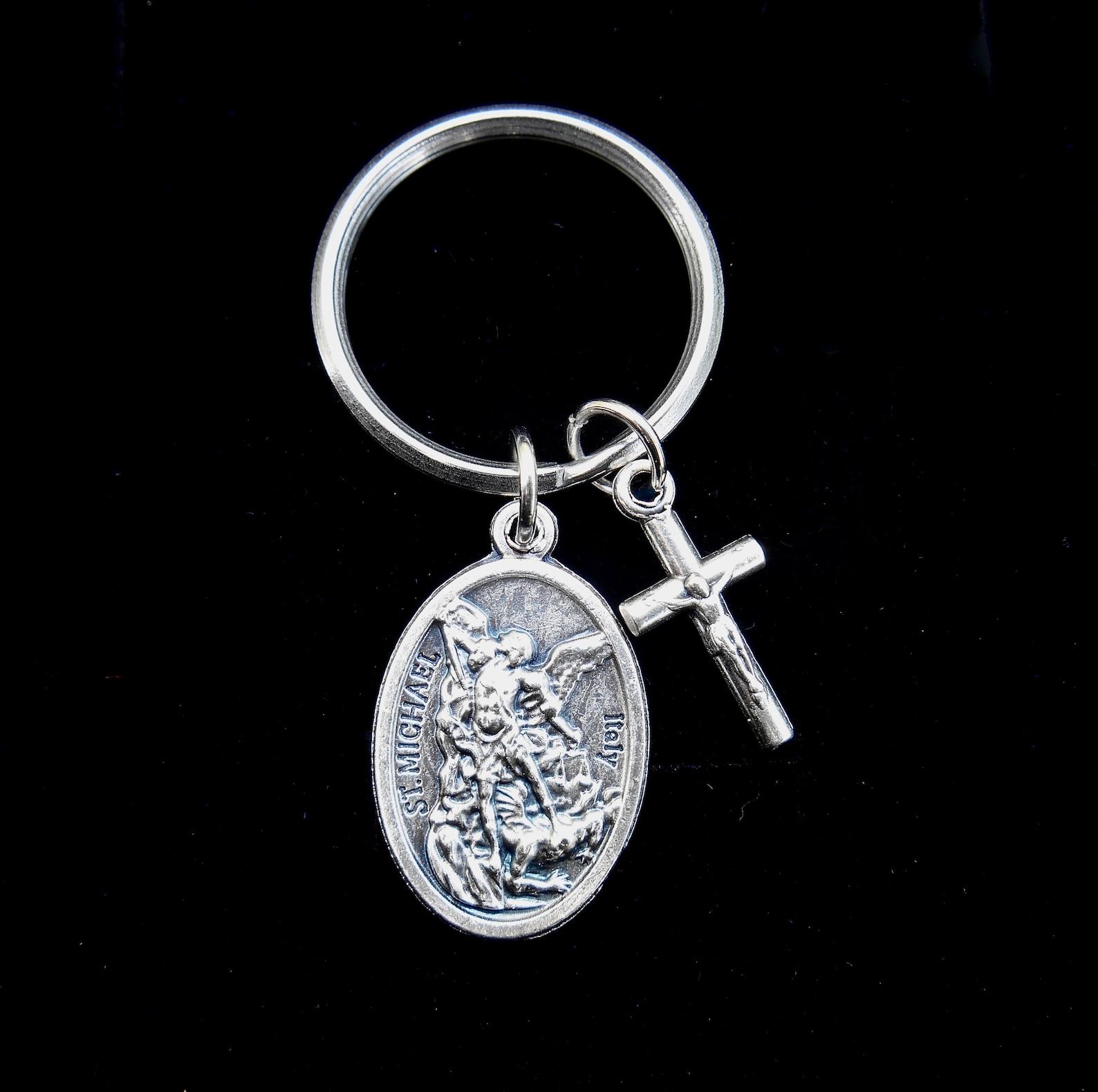 Saint Michael Key Chain Key Fob Saint Michael Split ring - Etsy France
