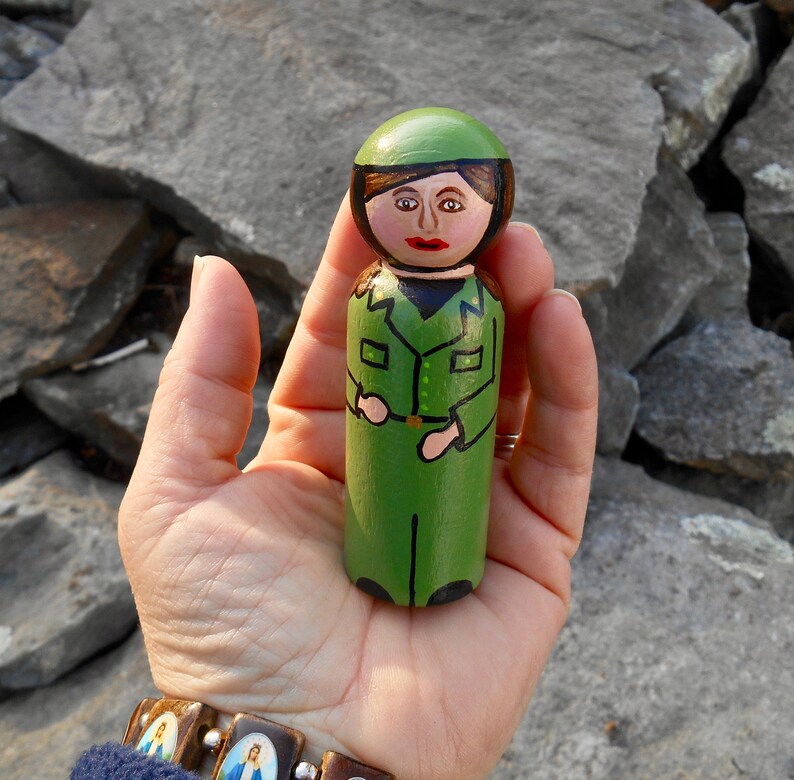 Female Military Peg Doll Army Doll Veterans Day Gift - Etsy