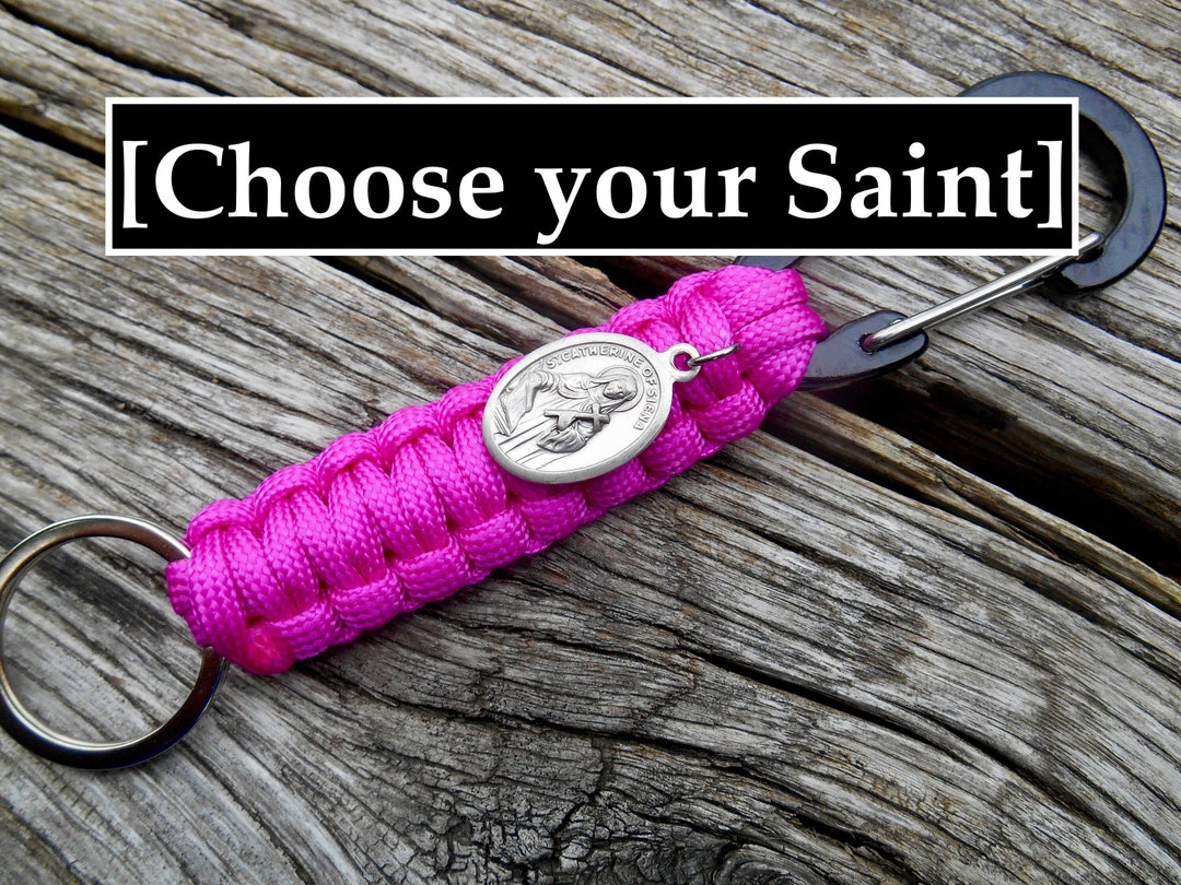 Choose Your Saint Key Clip, Confirmation Ladies Paracord Key Chain ...