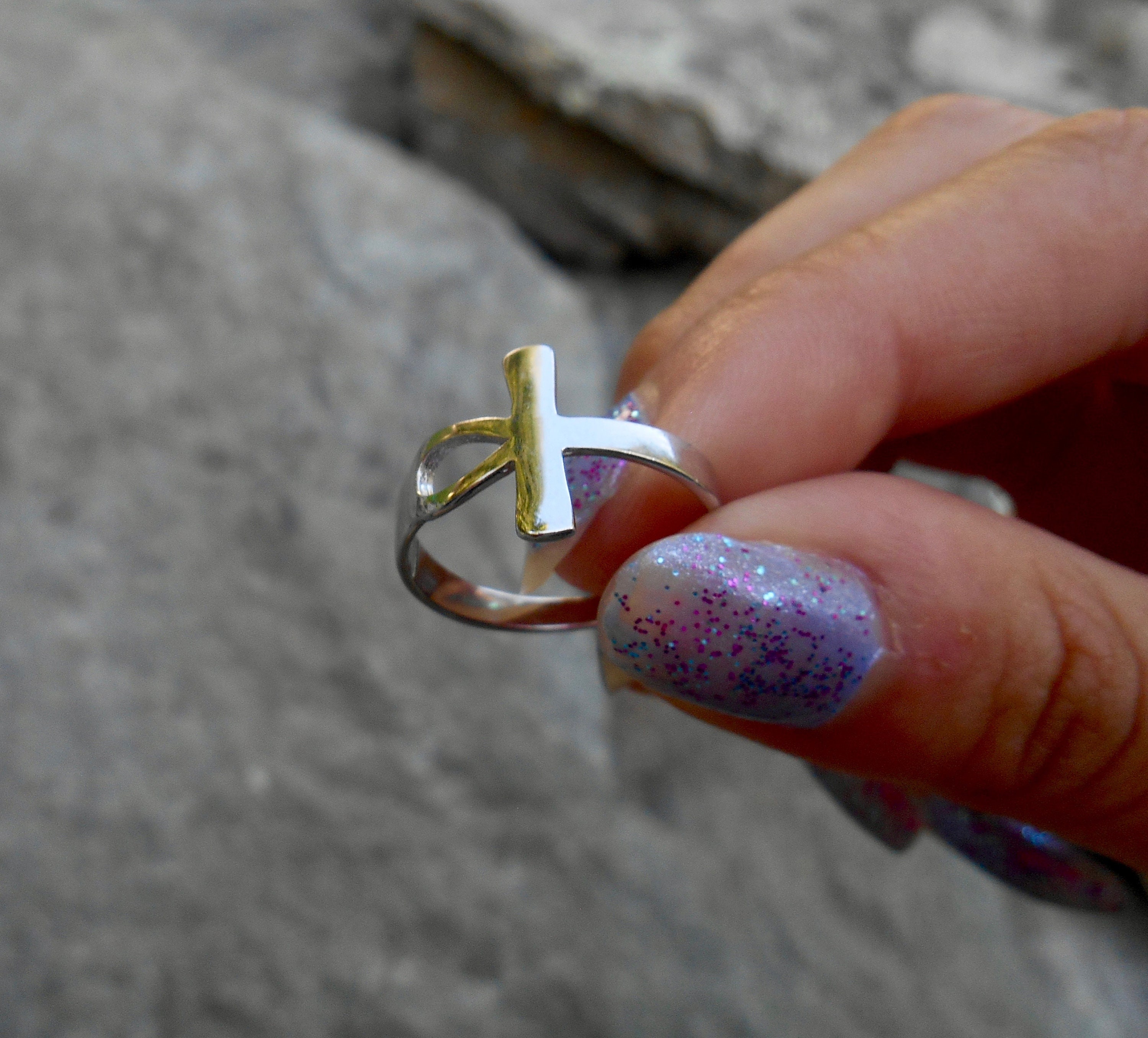 Cross Purity Ring Sterling Silver Purity Ring Promise Ring - Etsy